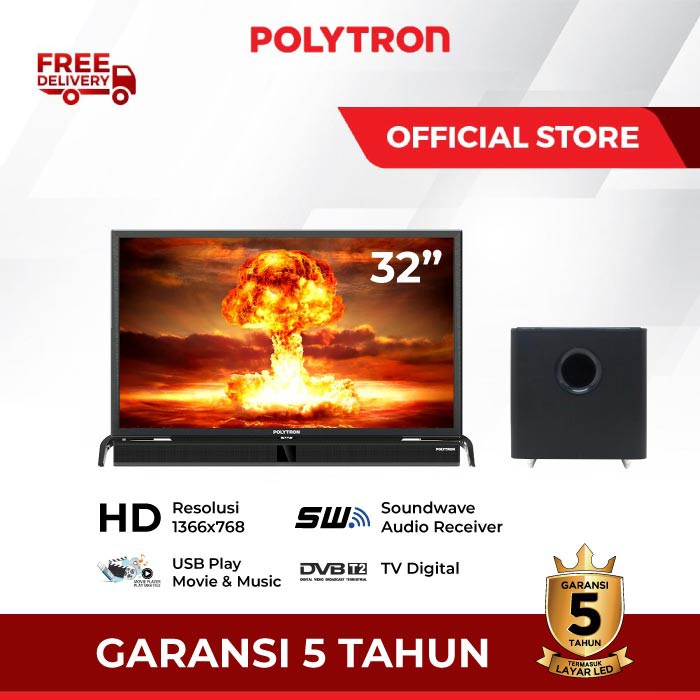Jual POLYTRON LED TV 32 INCH CINEMAX SOUNDBAR 32BV1558 (DIGITAL DVBT2) GARANSI 5 TAHUN | Shopee ...