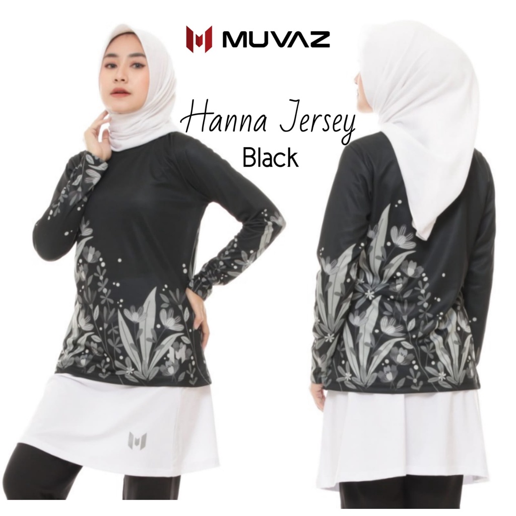 Jual Muvaz Hanna - Kaos Olahraga Muslimah DryFit Motif Bunga | Shopee Indonesia