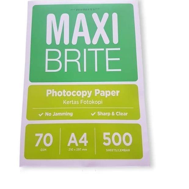 Jual (200 LEMBAR) KERTAS HVS MAXI BRITE A4 70 GSM | Shopee Indonesia