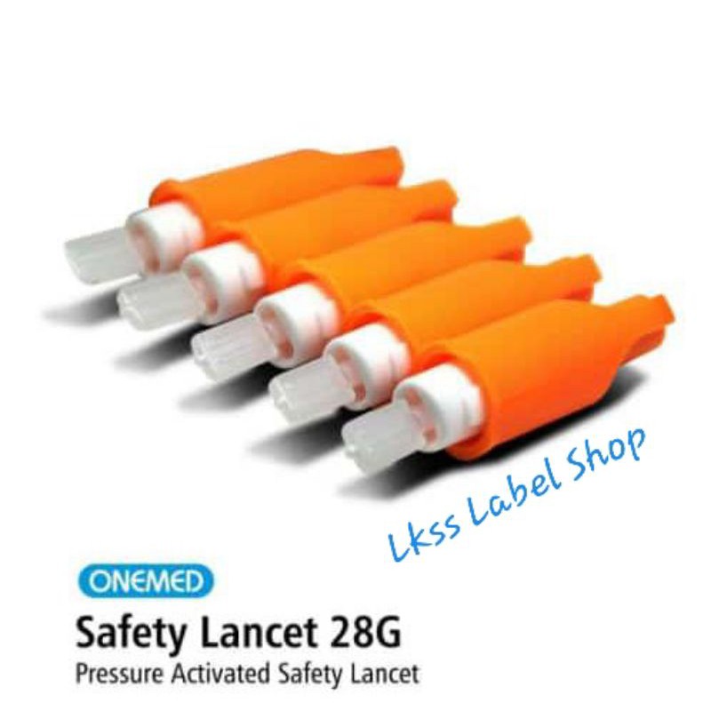 Jual Safety Blood Lancet 28G/Safety Lancet Onemed 28G isi 100pcs ...