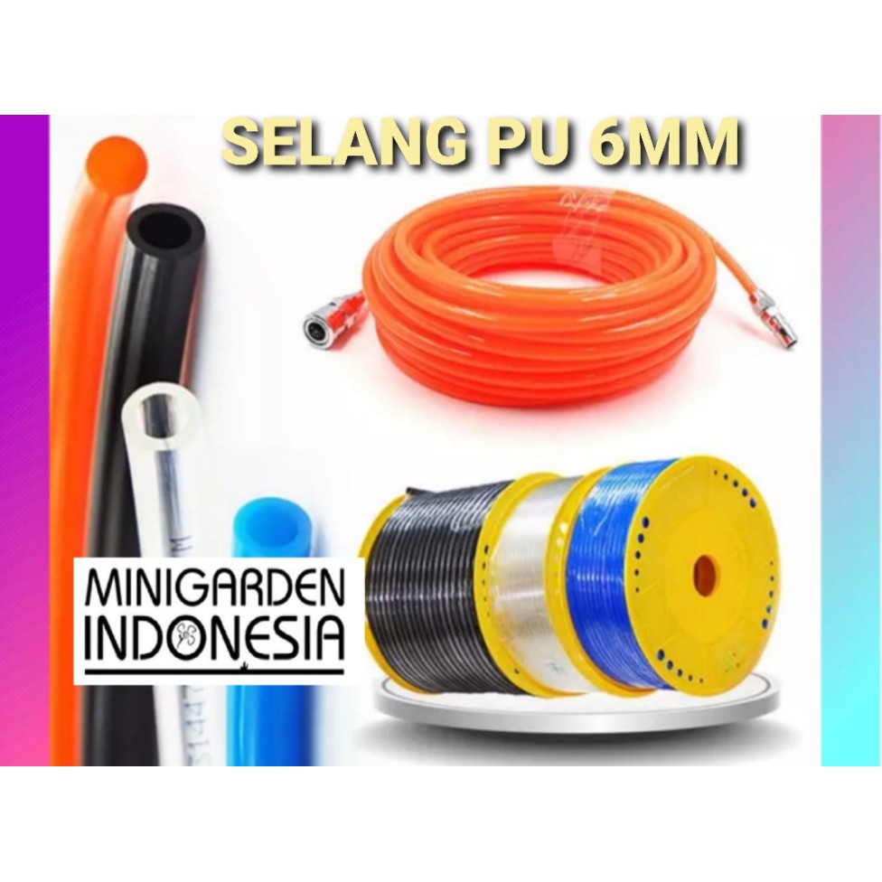 Jual SELANG PU 6MM ECERAN 1 METER polyurethane hose irigasi hidroponik ...