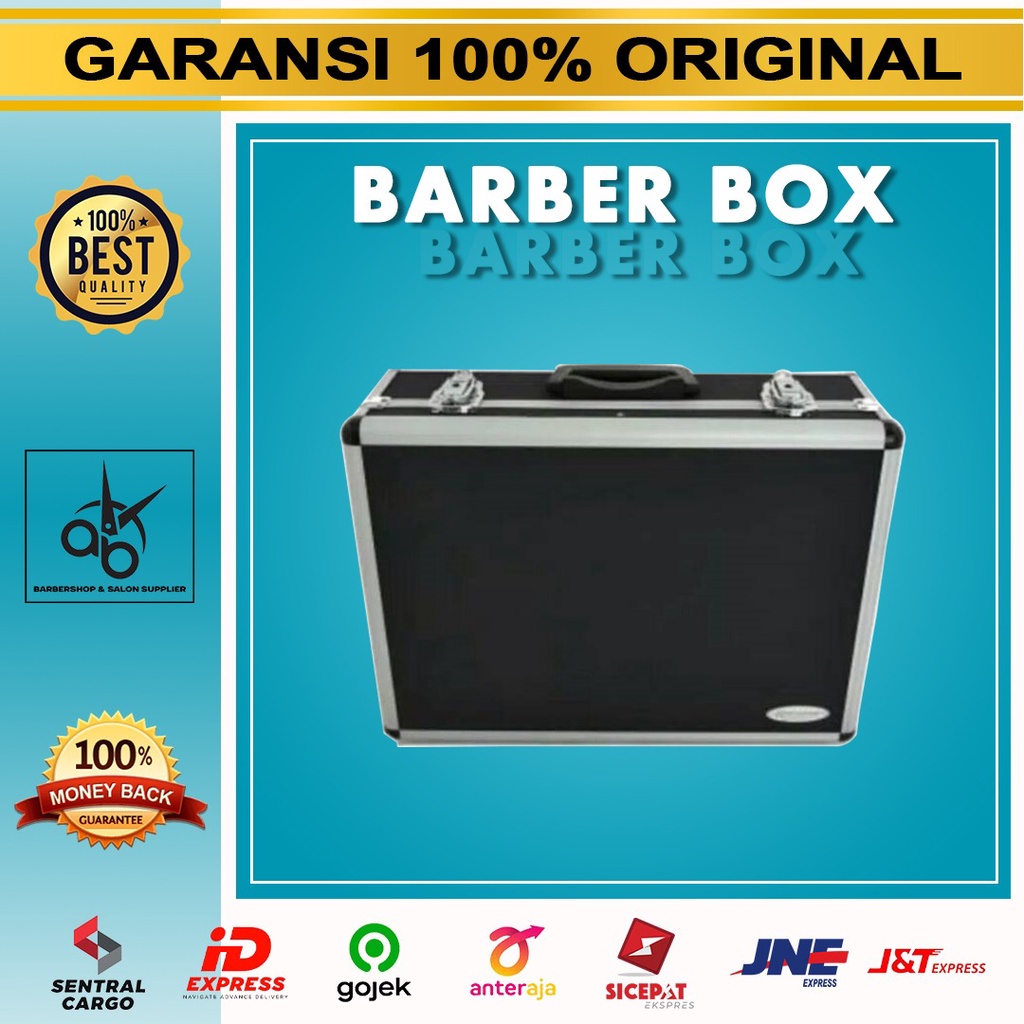 Jual Barber Box Besar Hitam Koper Alat Cukur dan Potong Rambut ...