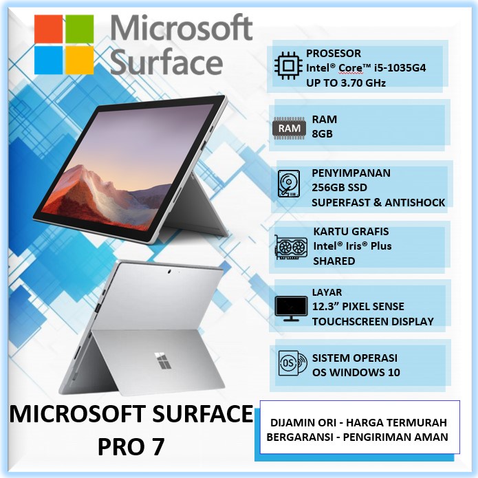 Jual Tablet Windows Microsoft Surface Pro 7 Intel Core i5 Ram 8GB SSD ...