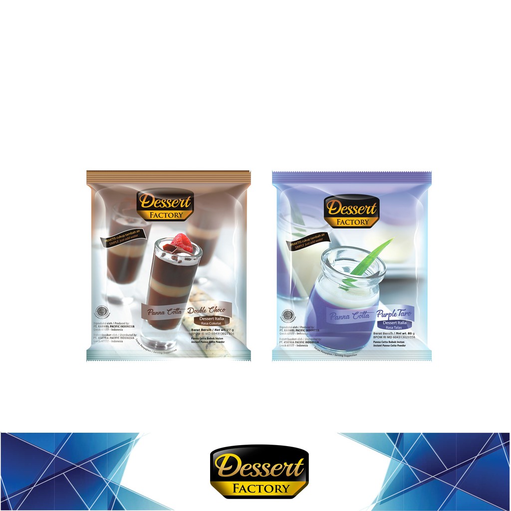 Jual 2 Sachet Panna Cotta [Double Choco + Purple Taro] DESSERT FACTORY ...