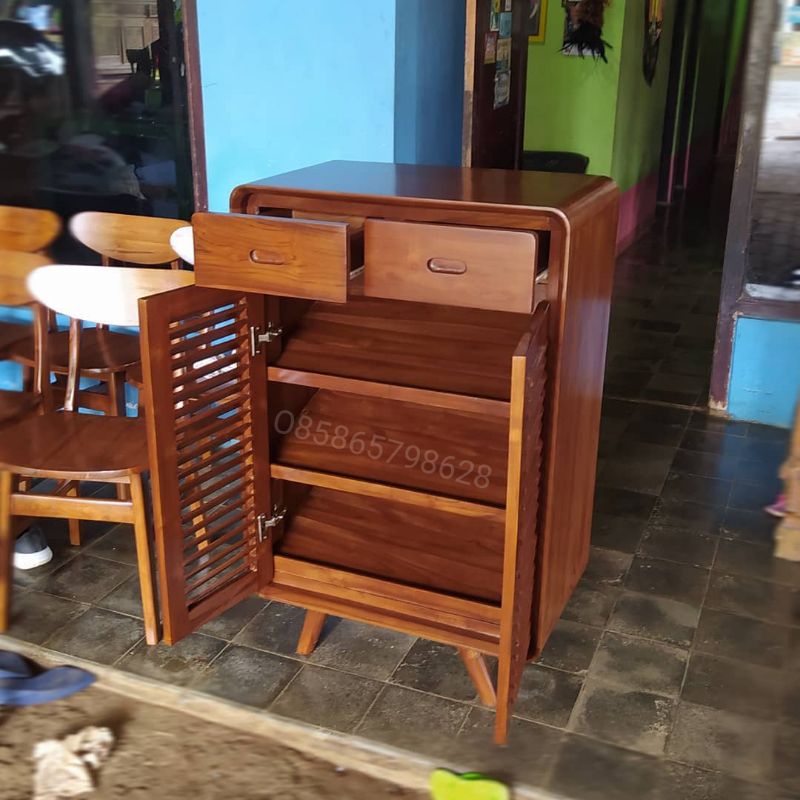 Jual Rak sepatu kayu jati mentahan | lemari sepatu Minimalis | lemari ...
