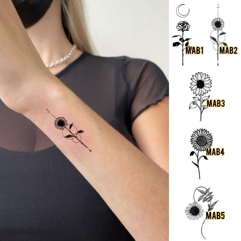 Jual Tato Basic Tahan 5-7 Hari Tato Temporer Bunga matahari sunflowers ...