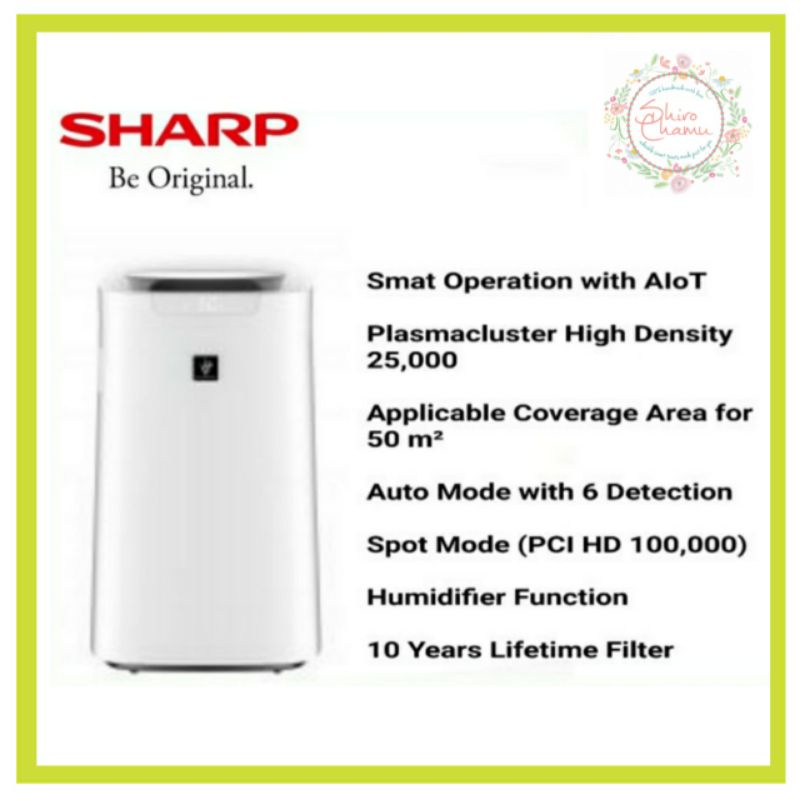 Jual Sharp Air Purifier KI-L60Y-W with AloT Function Coverage Area 50m2 Smart Cocoro Air Hepa ...