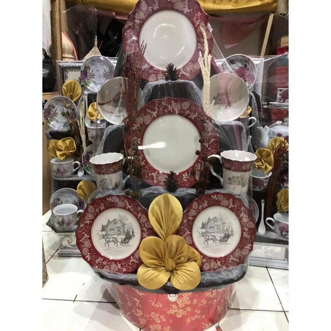 Jual Dinner set Merk SANGO / Parcel Pecah Belah Mewah/ Hampers Piring ...