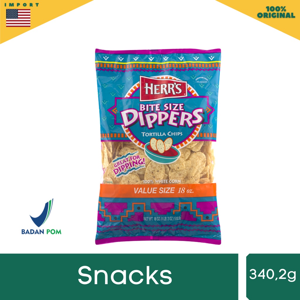 Jual HERR'S BITE SIZE DIPPERS TORTILLA CHIPS 340gr | Shopee Indonesia