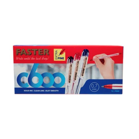Jual Nokida Pulpen Faster C600 [1 Pack] / Bolpen 1 Box / Pena 1 Lusin ...
