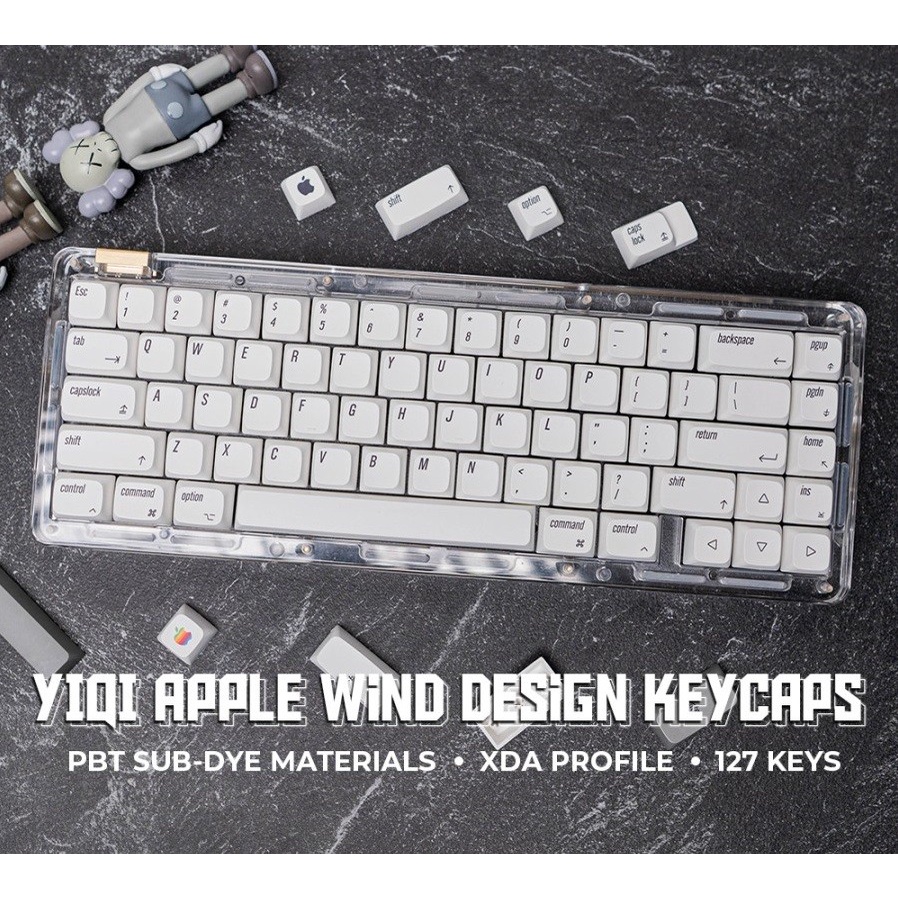 Jual Yiqi Apple Wind Design PBT Dye-sub Keycaps 127 set XDA Profile ...