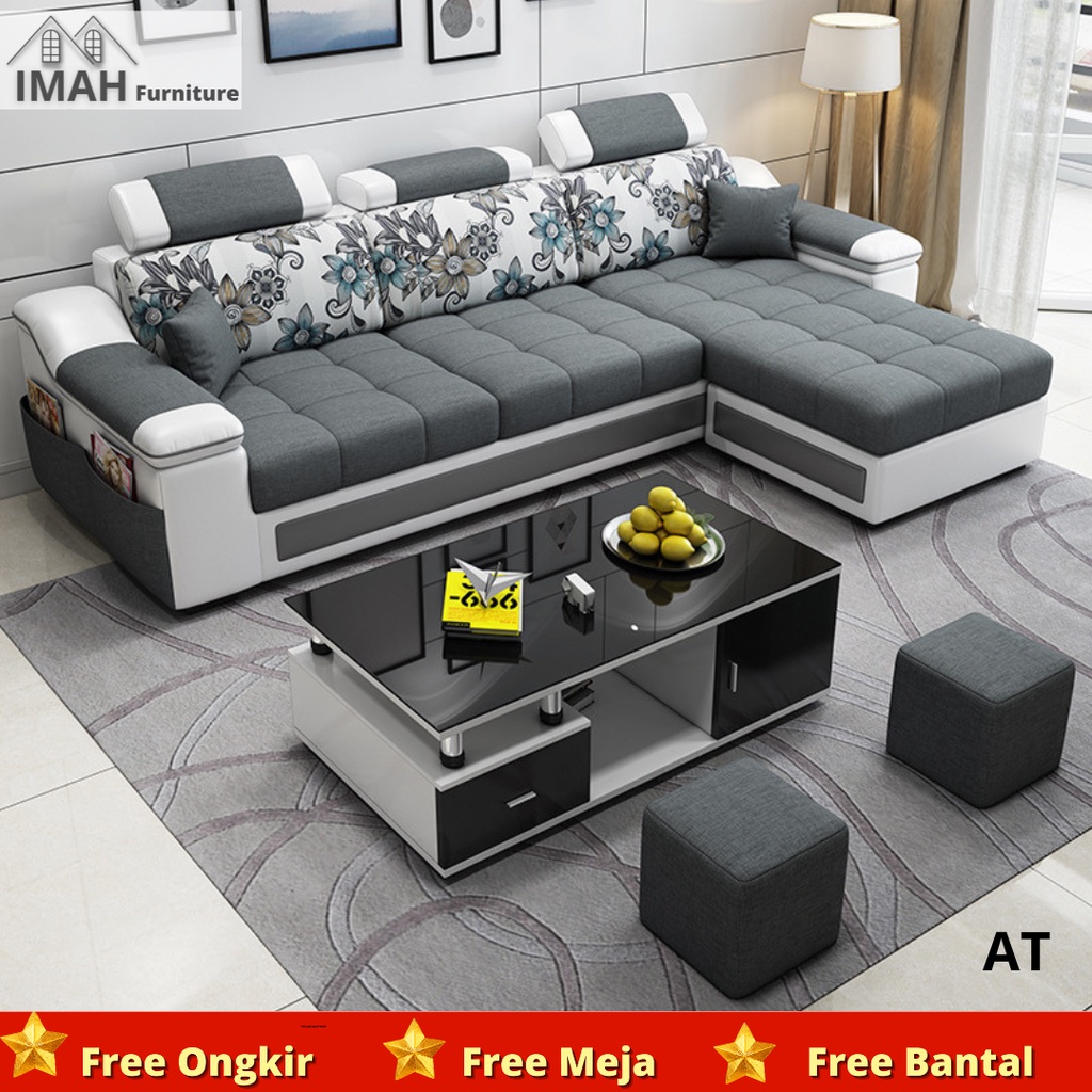 Jual SOFA MINIMALIS MODERN MEWAH L SHAPE CUSTOME | Shopee Indonesia