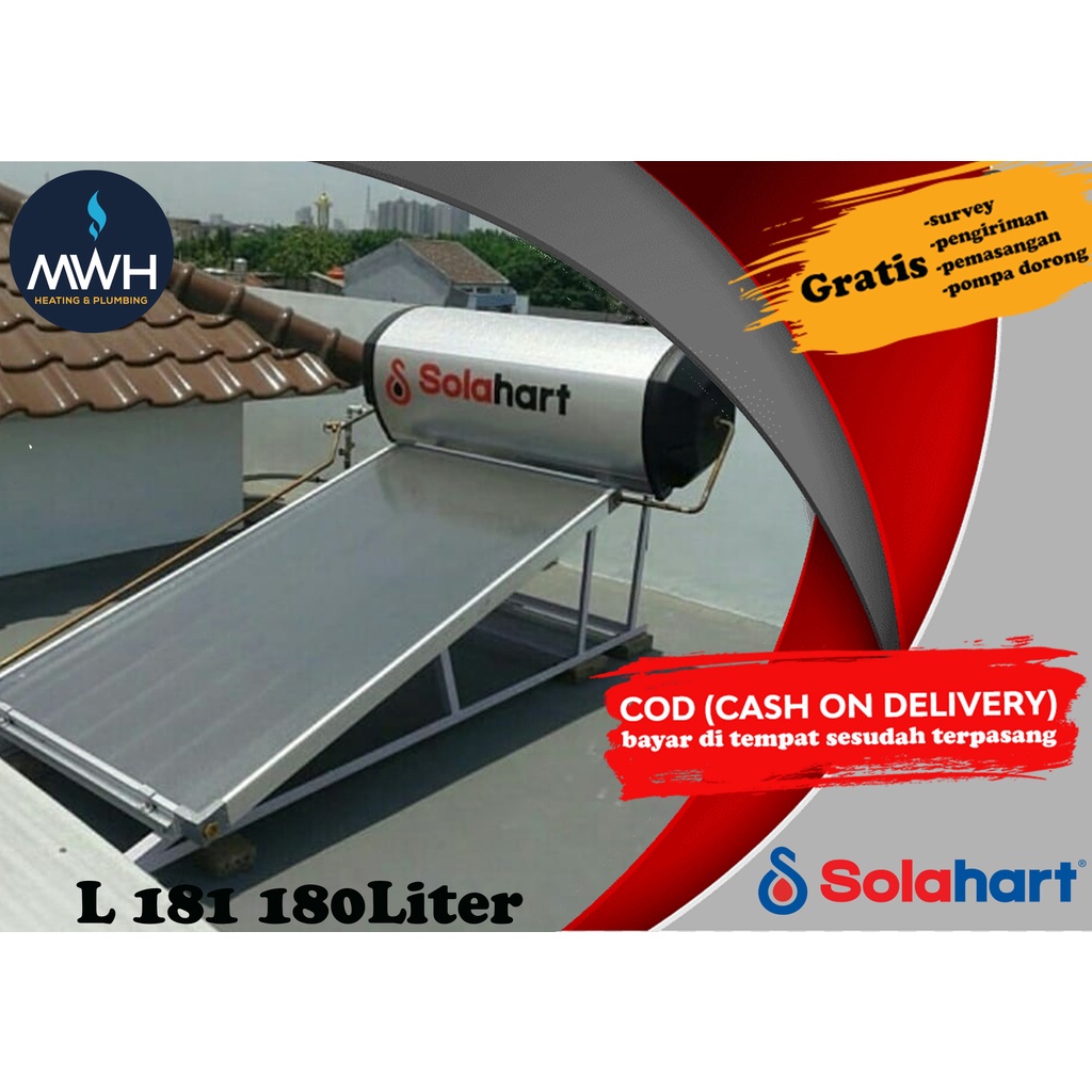 Jual Pemanas Air Tenaga Surya Solar Water Heater Solahart 181L 180liter ...