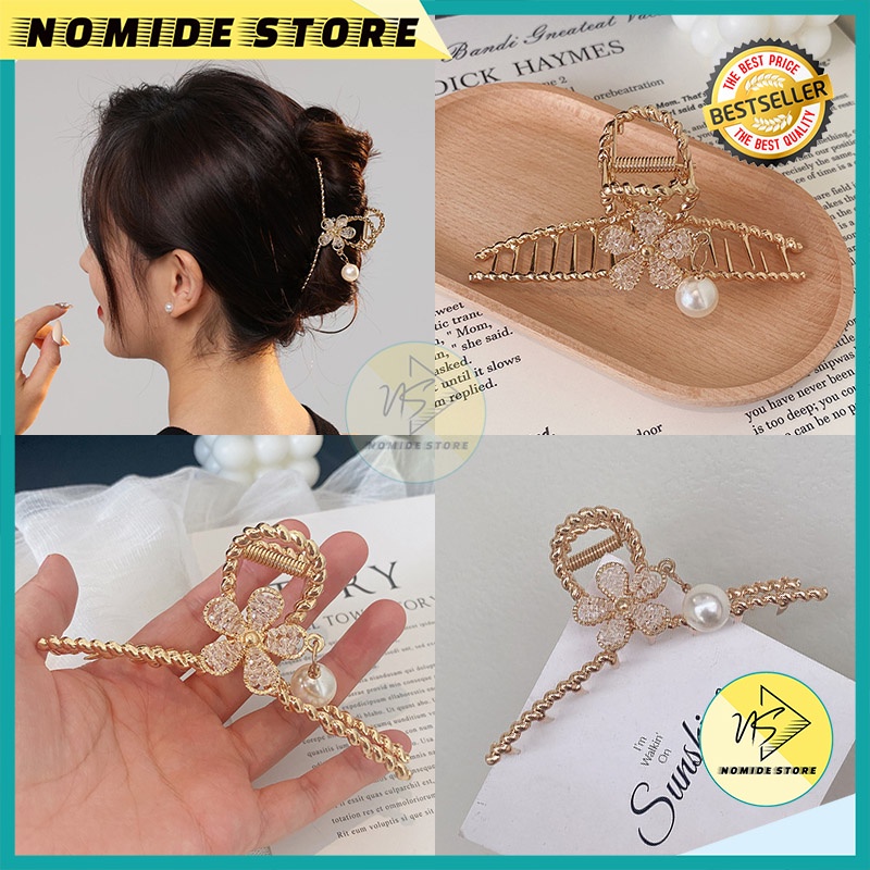 Jual Jepit Rambut Jedai Korea Perempuan Dewasa Motif Bunga Mutiara ...