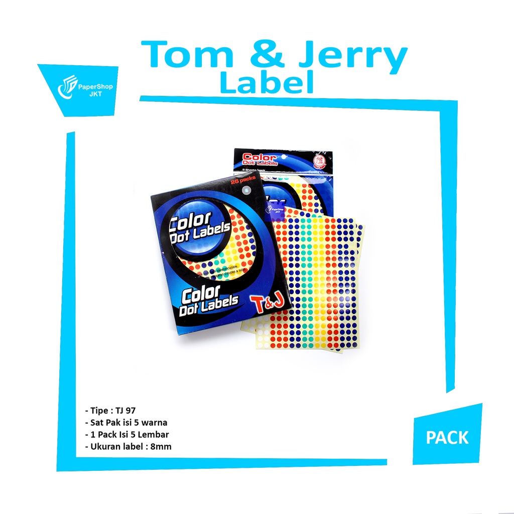 Jual TOM & JERRY - Color Dot Labels 97 Marking Important Doc And More ...