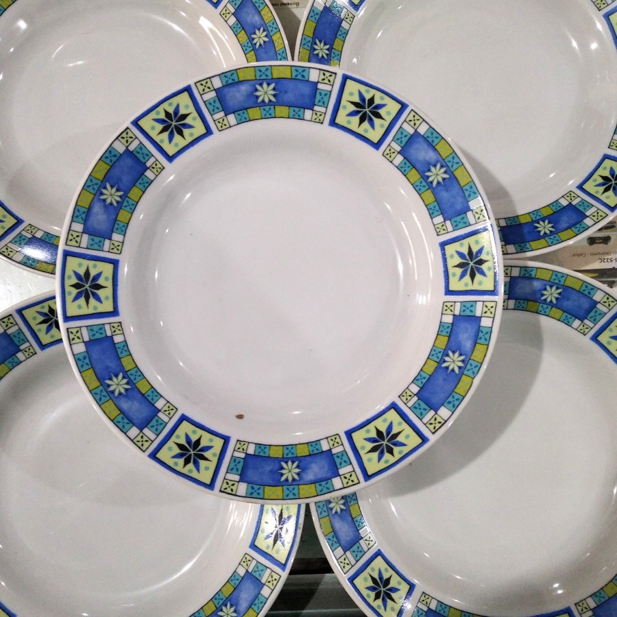 Jual Piring Makan Keramik Biru Exclusive ( Khusus Go Send ) | Shopee ...