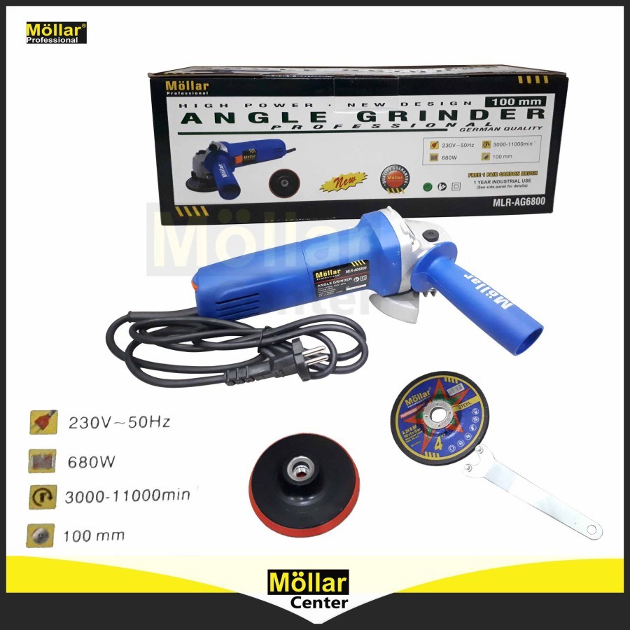 Jual Mesin Gerinda tangan 4 inch adjustable speed Mollar AG-6800 ...