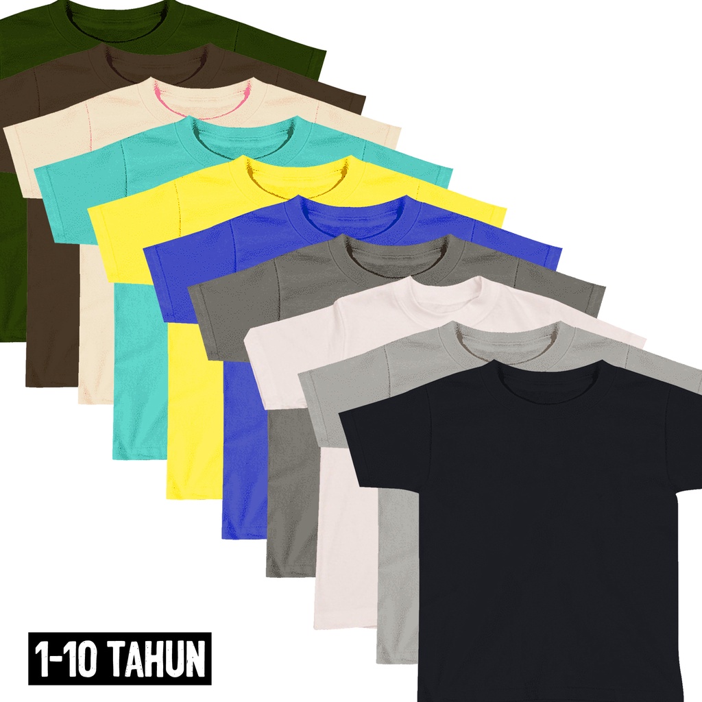 Jual KAOS POLOS ANAK COTTON COMBED 30S 1-10 TAHUN SUPER SOFT MURAH NYAMAN MENYERAP KERINGAT ...