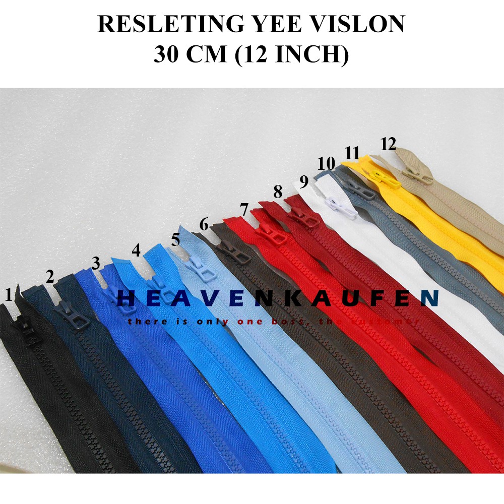 Jual Resleting Zipper Vislon YEE 30 cm / 12 inch Warna Warni Murah | Shopee Indonesia