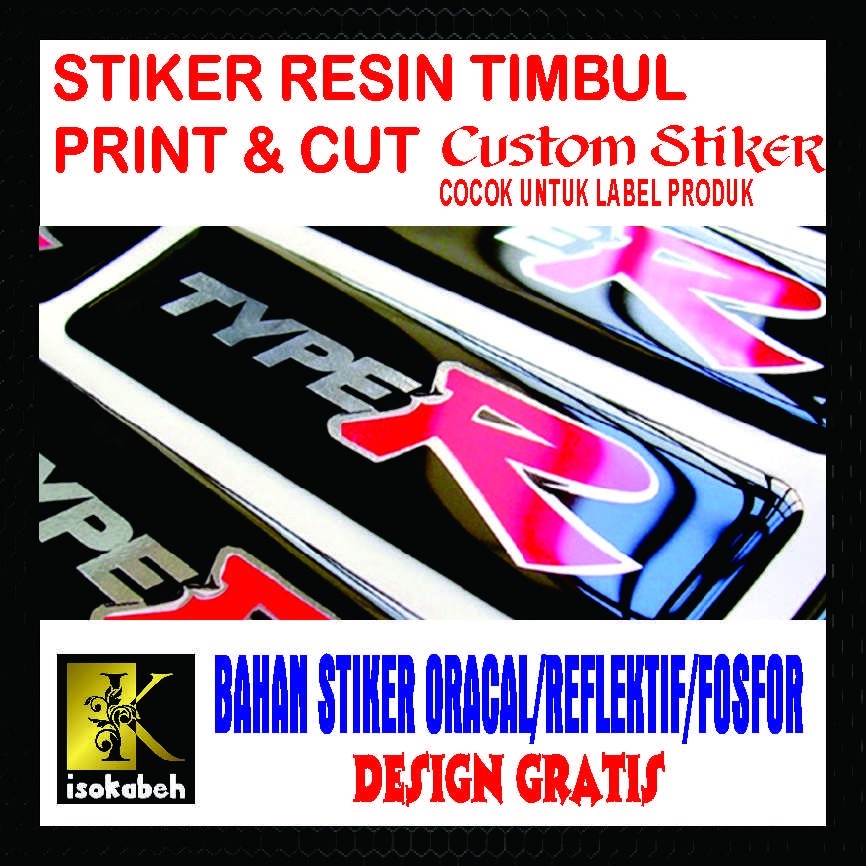 Jual Custom Stiker Resin Timbul Bening dan Lentur, Emblem Stiker Timbul ...