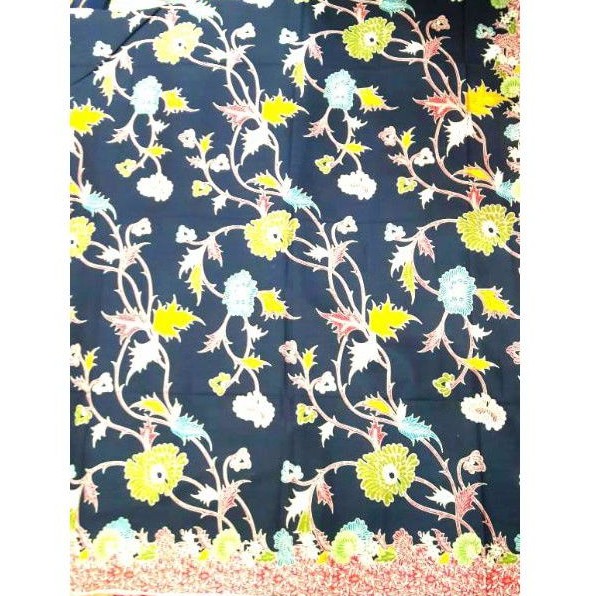 Jual batik santoso hitam manis motif daun rambat hitam | Shopee Indonesia