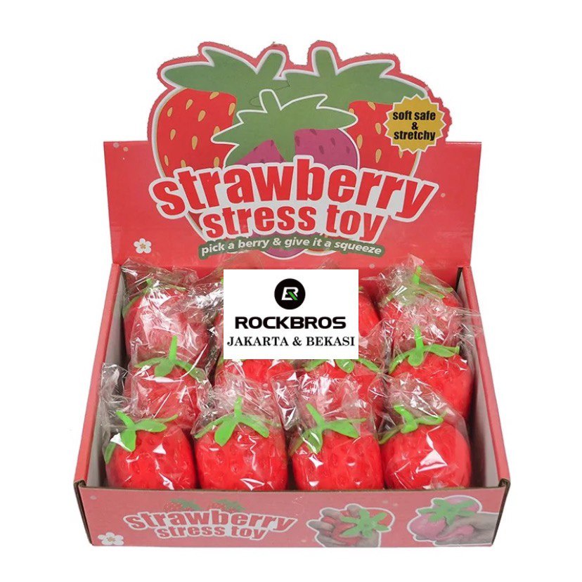 Jual Squishy Strawberry Anti Stress Ball Mash Splat Toy Fidget Squeeze ...