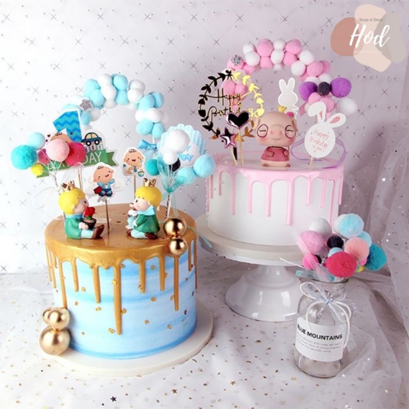 Jual Topper Pompom Gate Kue Ulang Tahun Bentuk Gerbang Setengah ...