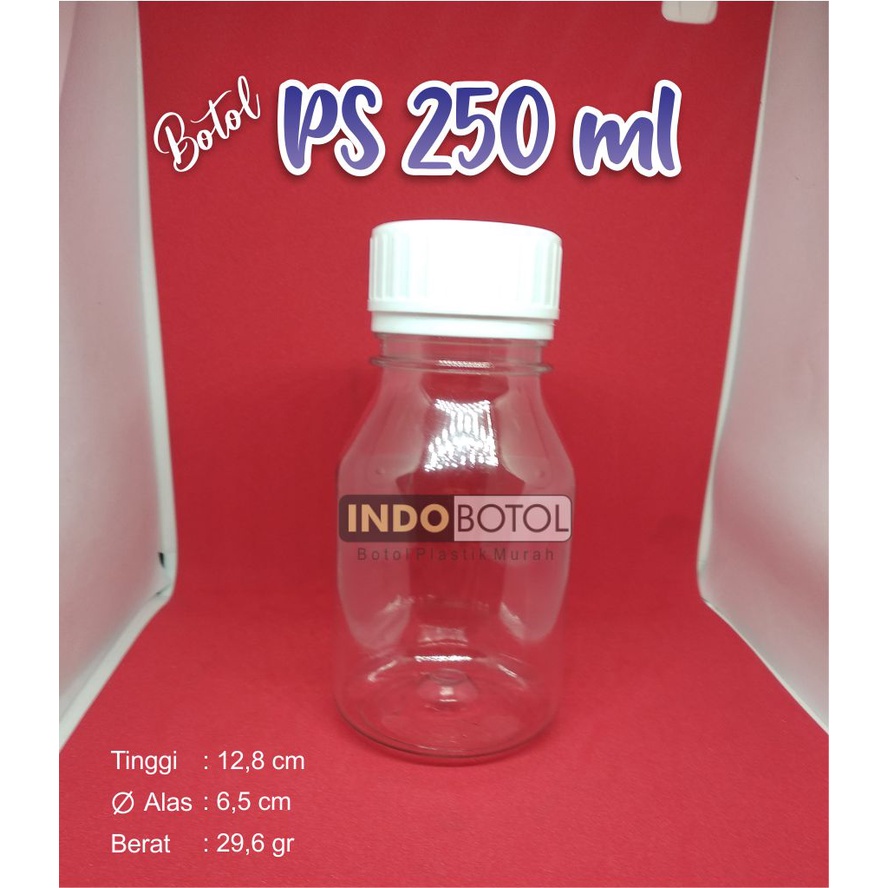 Jual Botol PS 250 mili Natural/Bening - isi 100 pcs | Shopee Indonesia