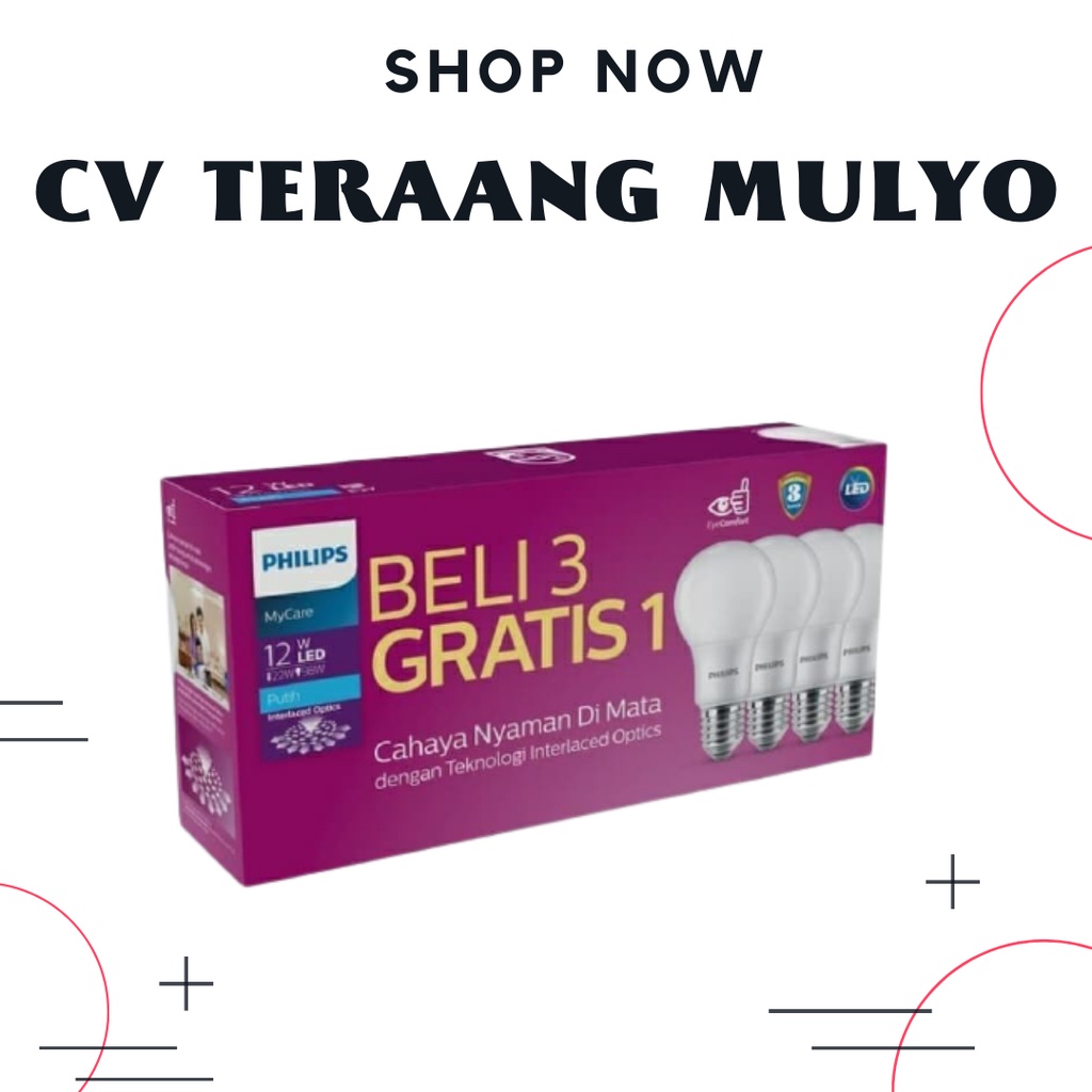 Jual Lampu Led 12 Watt Beli 3 gratis 1 Philips | Shopee Indonesia