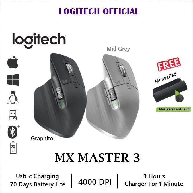 Jual Logitech MX Master 3 Wireless Bluetooth Mouse MX Master3 Termurah ...
