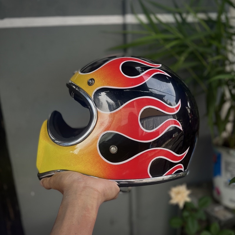 Jual Cakil Custom Flame - Helm Custom Cakil Chopper bobber | Shopee ...