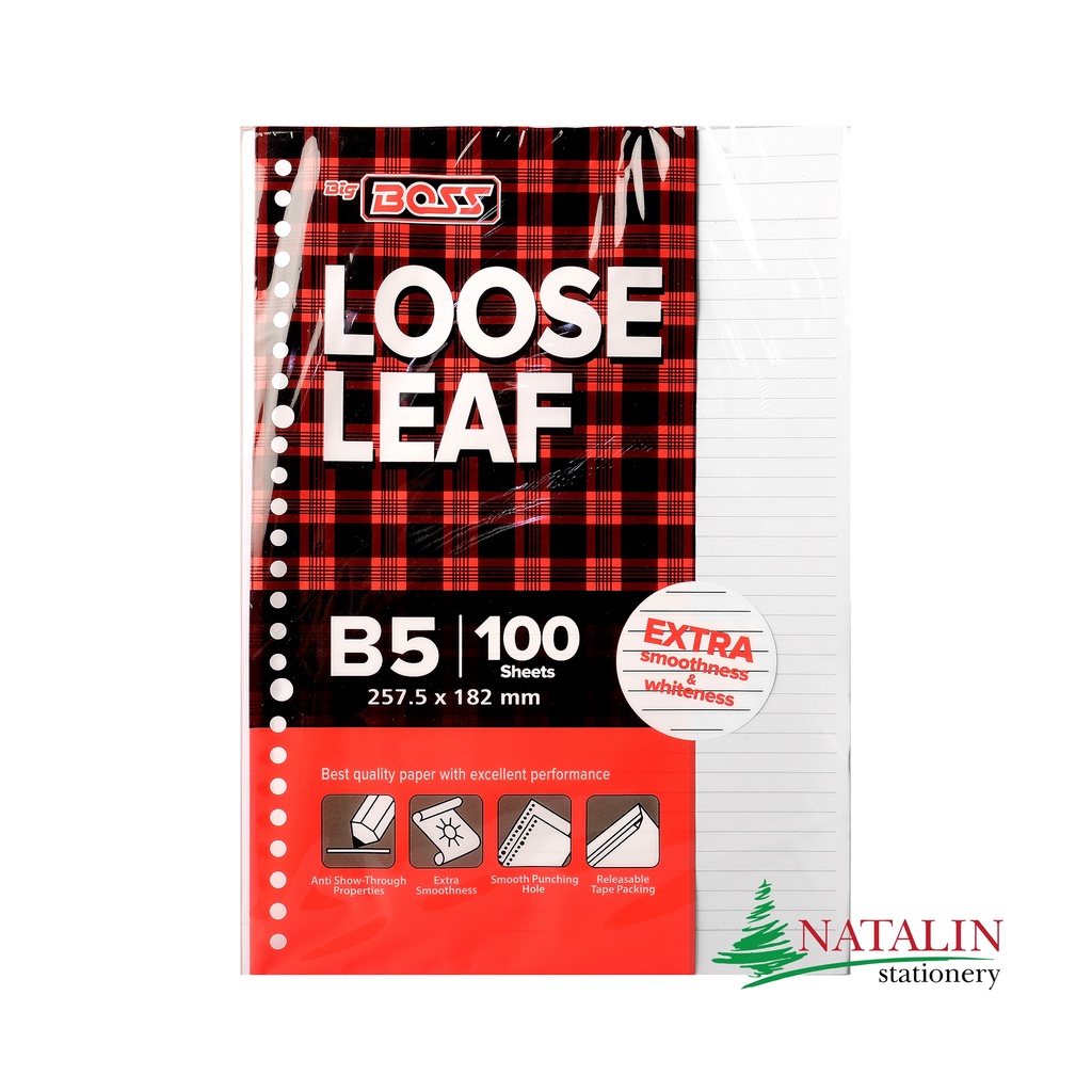 Jual LOOSE LEAF B5.100 BERGARIS ( BIG BOSS ) | Shopee Indonesia