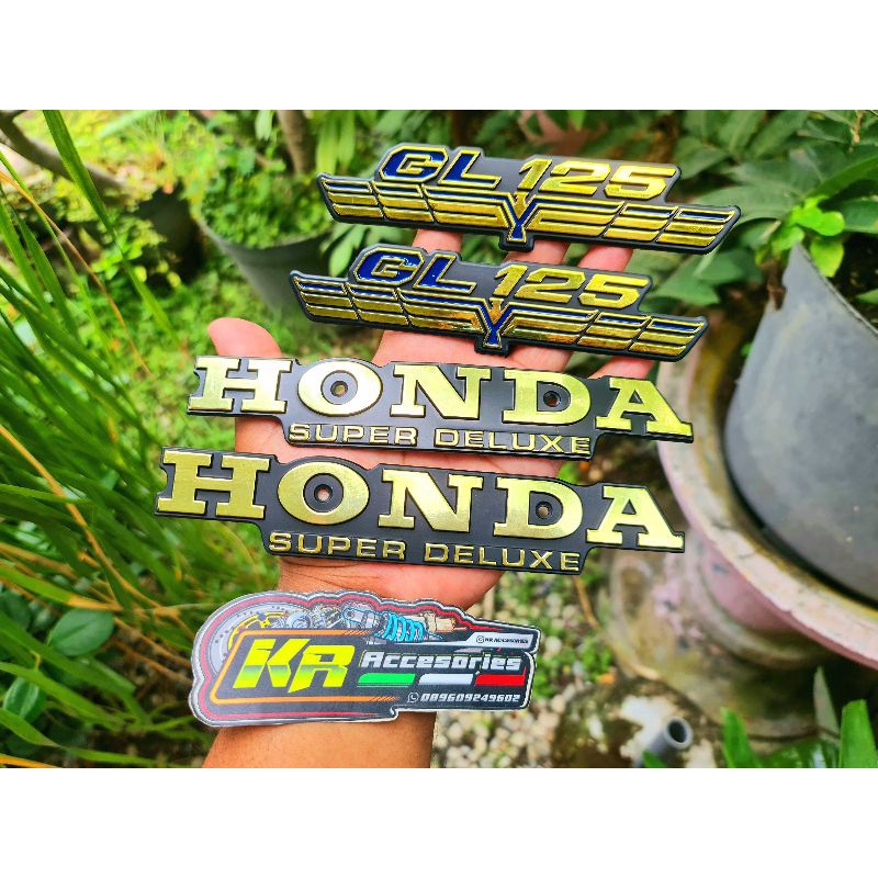 Jual Emblem logo tangki gl100 import kuningan set emblem box aki garuda ...