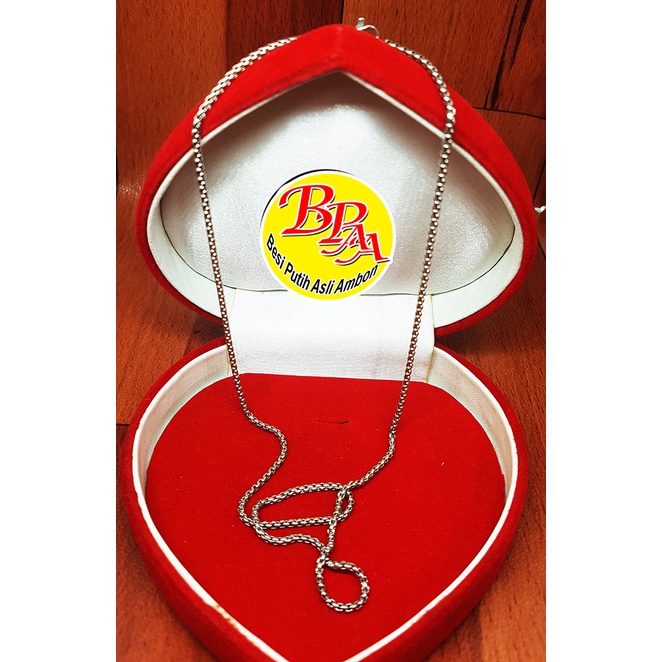 Jual Kalung besi putih asli ambon, model rantai bulat baru ukuran 1,8 ...