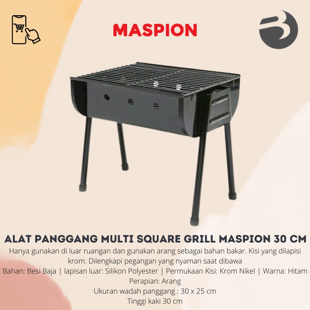 Jual ALAT PANGGANG SERBAGUNA MULTI SQUARE GRILL MASPION 30 CM | Shopee ...