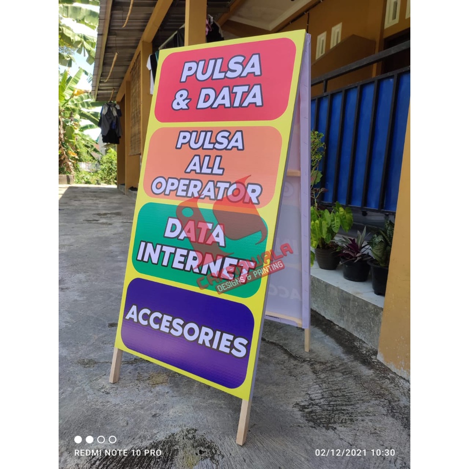 Jual STAND BANNER WARUNG PULSA - STANDING BANNER KAYU UKURAN 50 X 110 ...