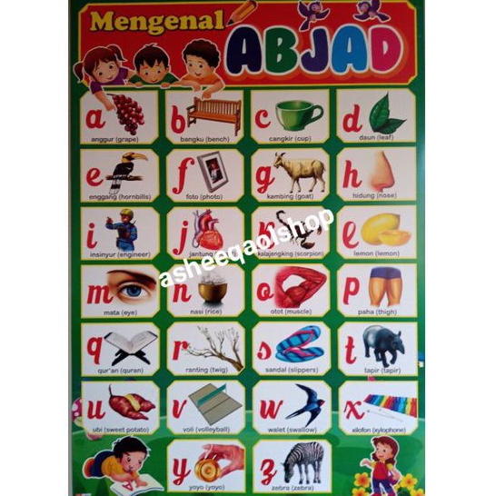 Jual Poster Edukasi Anak Mengenal ABJAD / TERMURAH..!! | Shopee Indonesia
