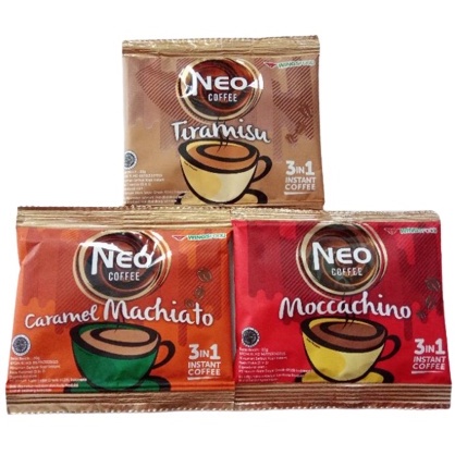 Jual NEO COFFEE INSTAN 20gr 3 IN 1 MOCCACHINO TIRAMISU CARAMEL MACHIATO ...