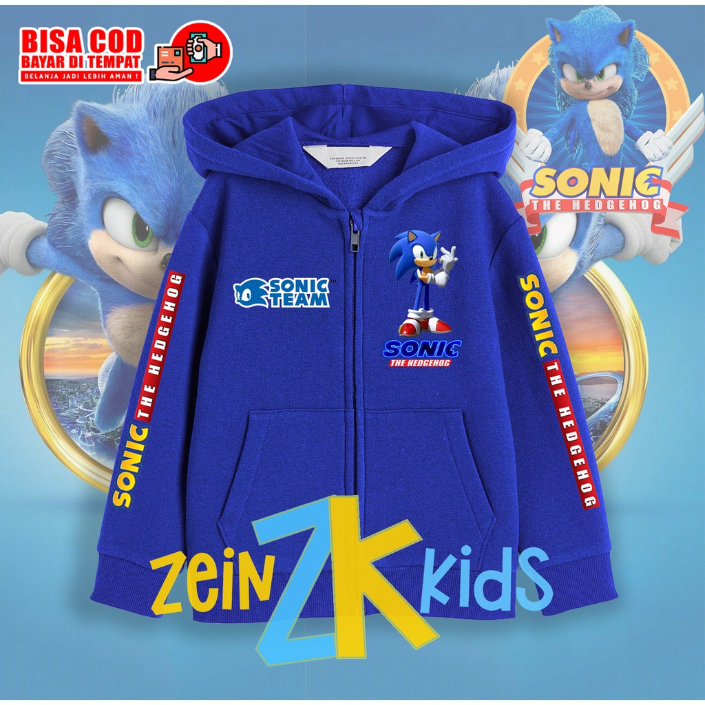 Jual Jaket Zipper Anak Sonic The Hedgehog / Hoodie Sonic The Hedgehog ...