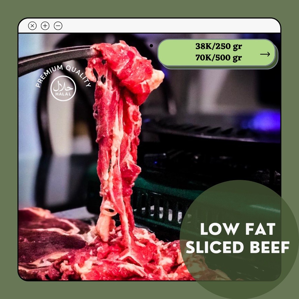 Jual LOW FAT SLICED BEEF 250 gr & 500 gr | Shopee Indonesia