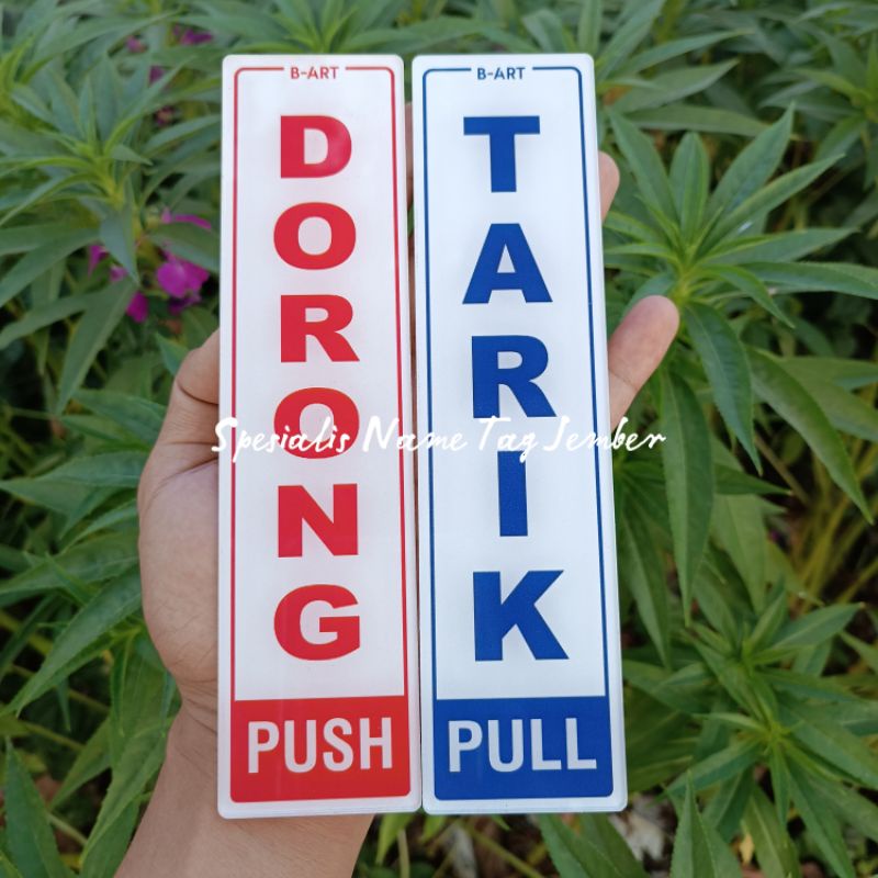 Jual Murah Akrilik Sign Tarik Dorong / Push Pull Sign Acrylic (satu set ...