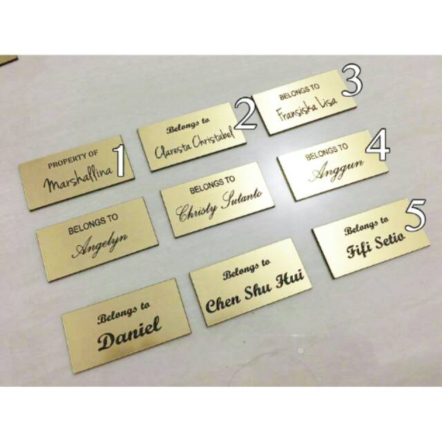Jual Name Tag/ Plat Nama (bisa custom ukuran dan tulisan) ,sudah ...