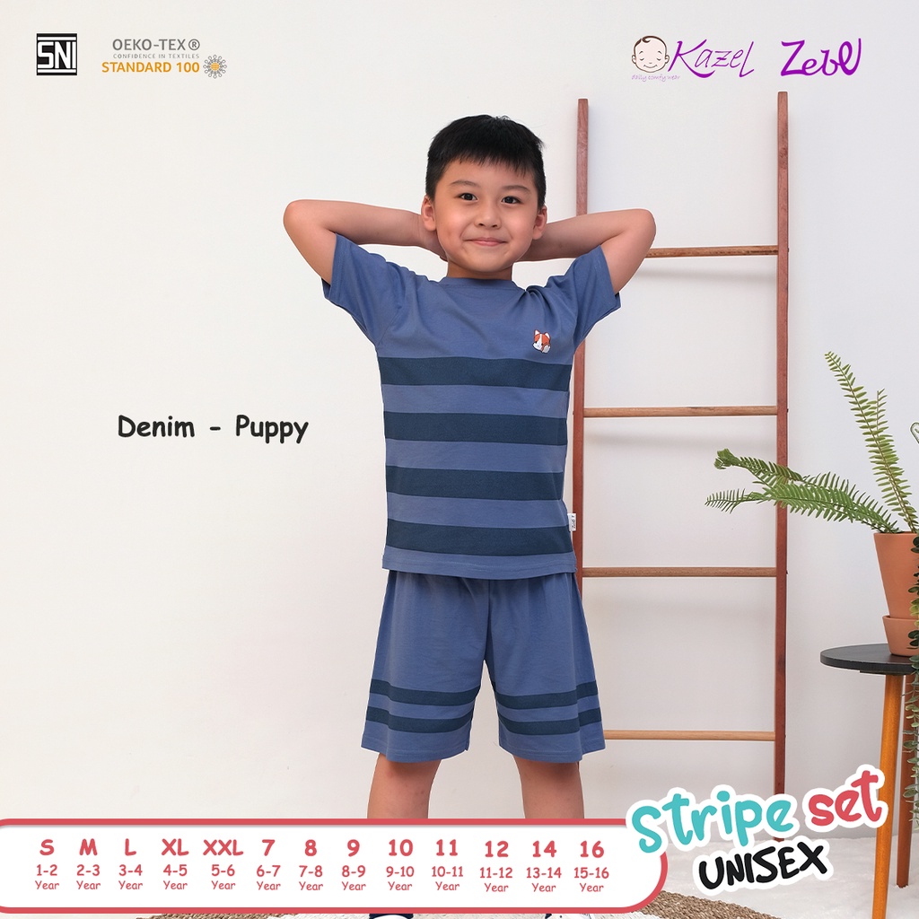 Jual KAZEL Stripe Set Motif Unisex Edition (1Stel) 1-5 Tahun | Shopee Indonesia