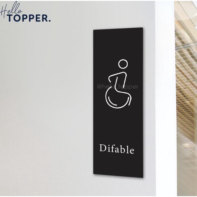 Jual Sign Board Difabel Toilet Restroom WC Acrylic UV Print Potrait ...