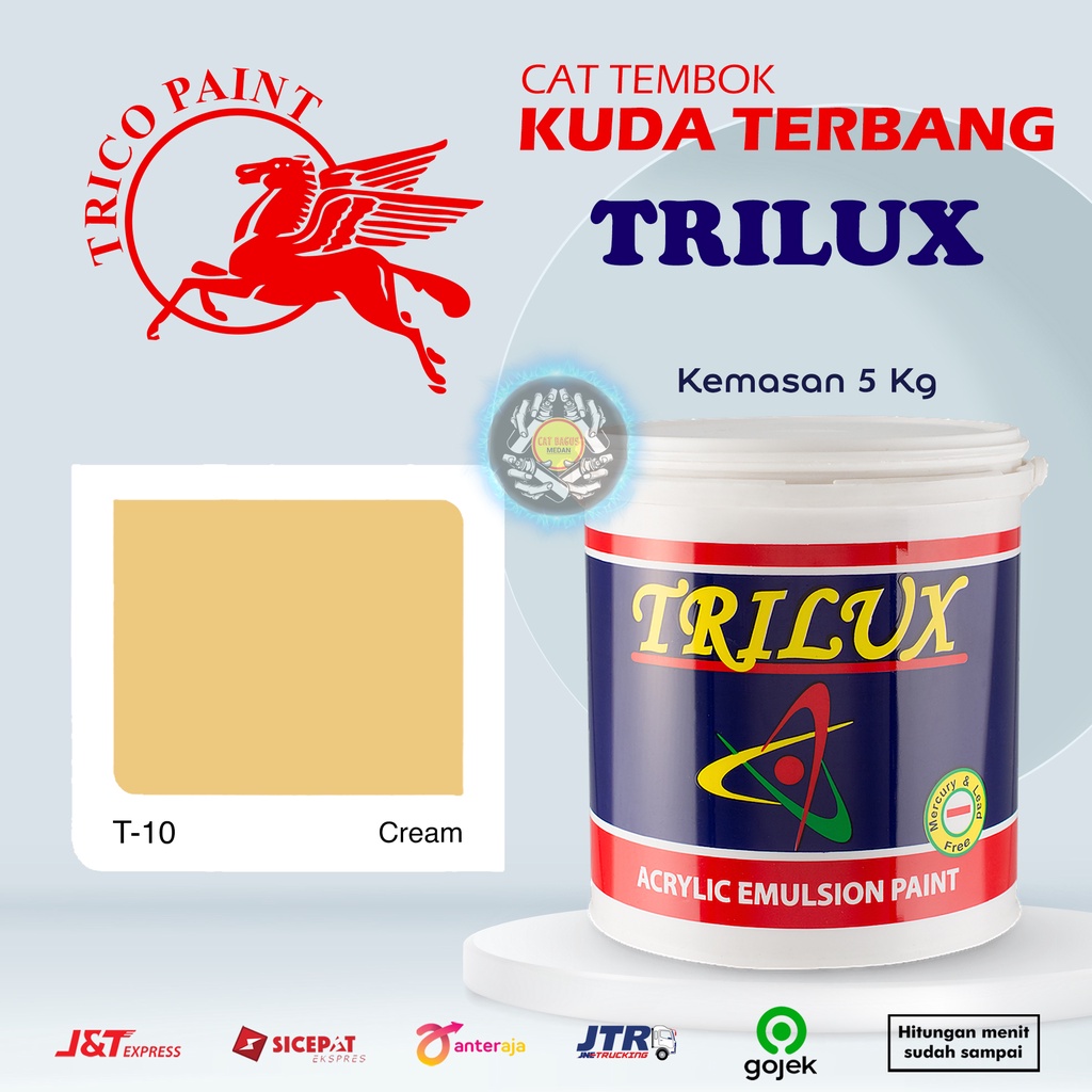 Jual CAT AIR CAT TEMBOK DINDING TRILUX KUDA TERBANG 5 KG WARNA T-10 ...