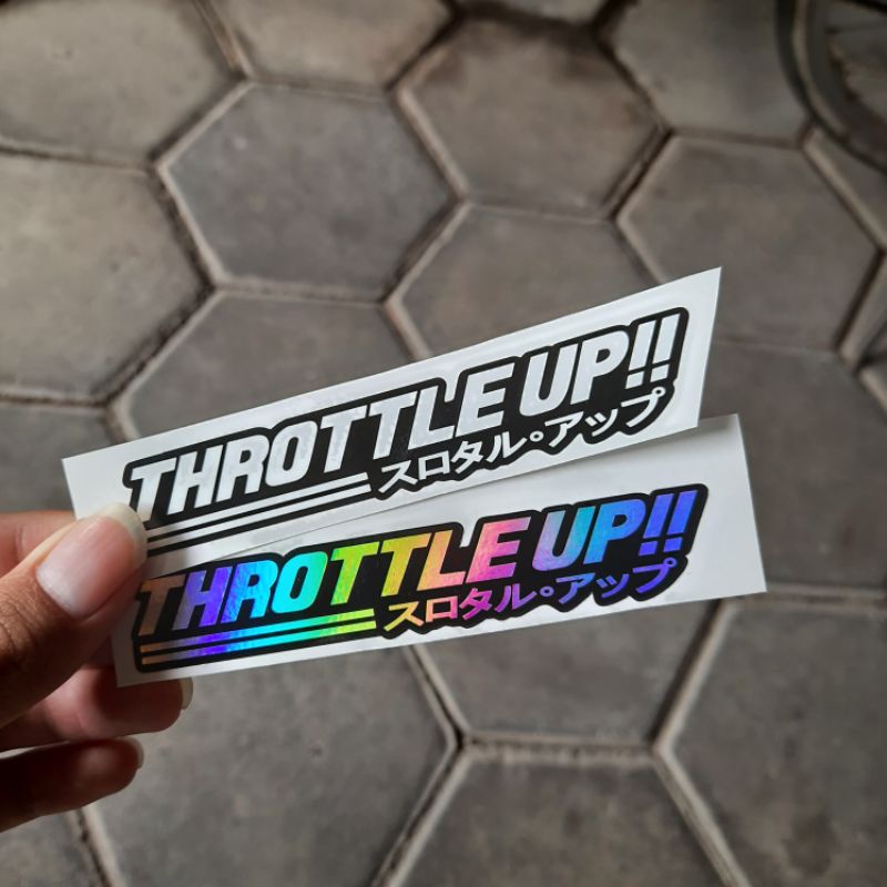 Jual Stiker Printing Throttle Up Hologram Sticker Print Cut Visor Helm ...