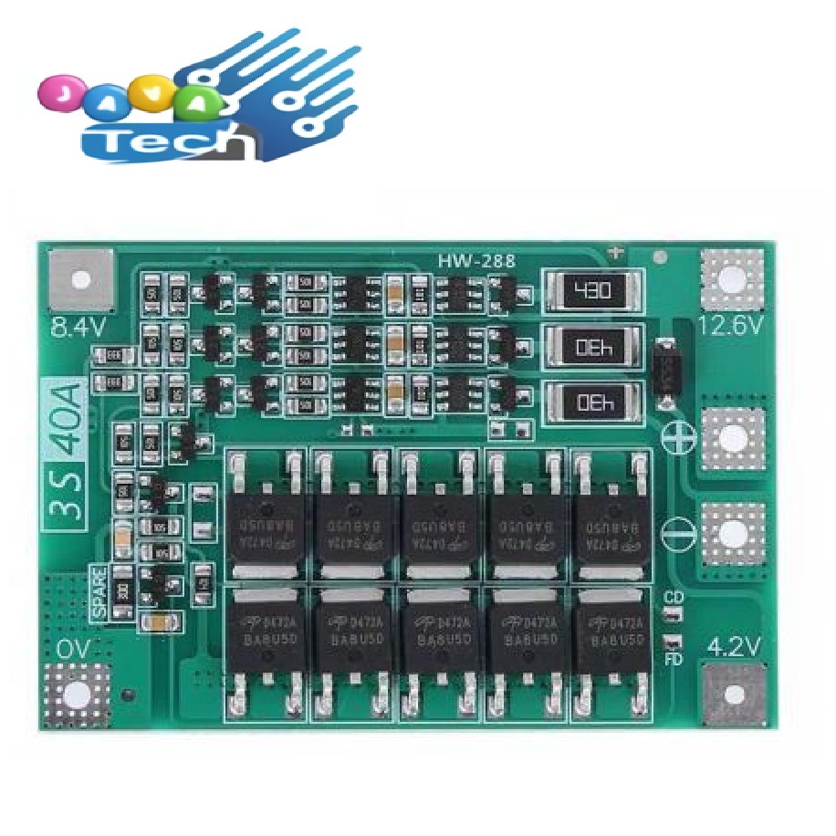 Jual 3S 12V 40A BMS Balance Charger Lithium Battery Protection Board ...