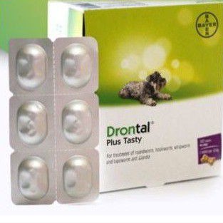 Jual (1tablet) drontal dog drontal plus tasty - obat cacing drontal dog ...