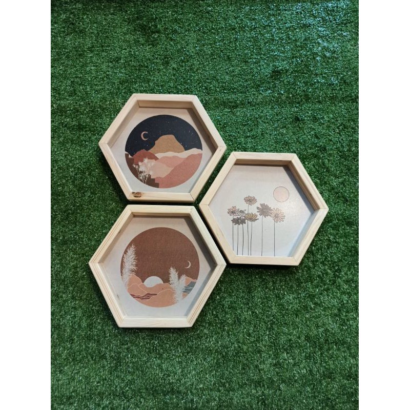 Jual frame hexagonal isi 3 | Shopee Indonesia