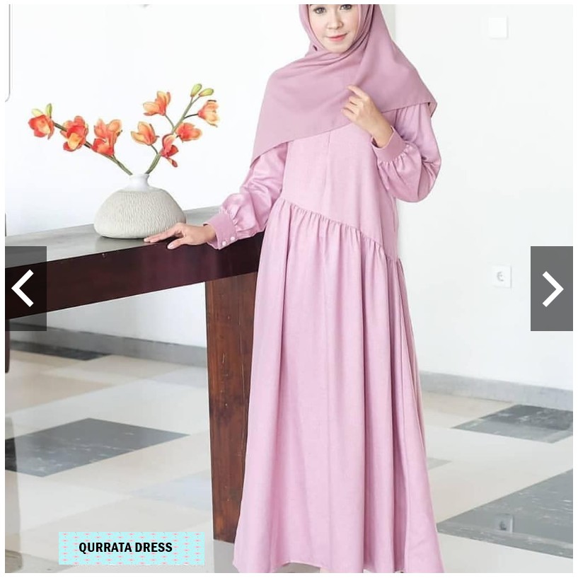 Jual Qurrata Dress I Maxi Dress Wanita Polos Cantik Simple Elegan I KB99 | Shopee Indonesia
